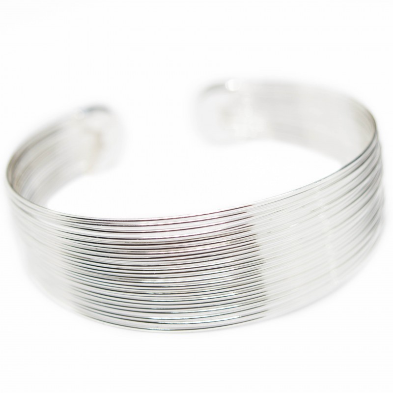 Silver multi wire cuff bracelet