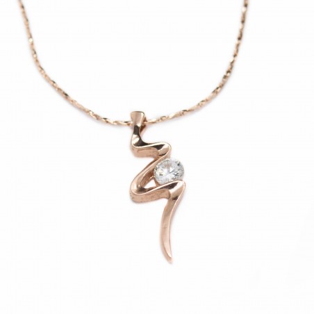 Women’s pink gold chain with pendant